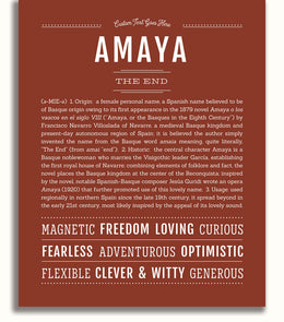 Amaya | Name Art Print – Name Stories