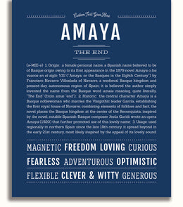 Amaya | Name Art Print – Name Stories