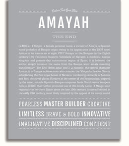 Amayah | Name Art Print – Name Stories