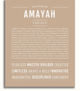 Amayah | Name Art Print – Name Stories