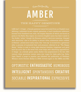 Amber | Name Art Print – Name Stories