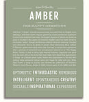Amber | Name Art Print – Name Stories