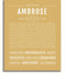 Ambrose | Name Art Print – Name Stories