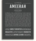 Ameerah Personalized Name Meaning Art Prints – Name Stories