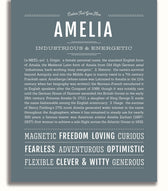 Amelia Personalized Name Meaning Art Prints – Name Stories