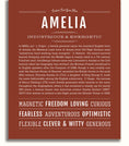 Amelia Personalized Name Meaning Art Prints – Name Stories