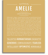 Amelie | Name Art Print – Name Stories