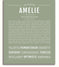 Amelie Personalized Name Meaning Art Prints – Name Stories