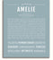 Amelie Personalized Name Meaning Art Prints – Name Stories