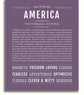 America Personalized Name Meaning Art Prints – Name Stories