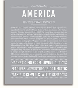 America | Name Art Print – Name Stories