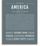 America Personalized Name Meaning Art Prints – Name Stories