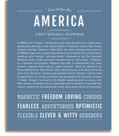 America Personalized Name Meaning Art Prints – Name Stories