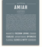 Amiah Personalized Name Meaning Art Prints – Name Stories
