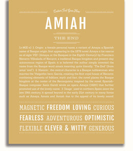 Amiah | Name Art Print – Name Stories