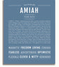 Amiah Personalized Name Meaning Art Prints – Name Stories