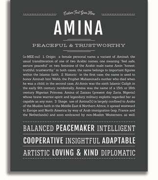 Amina | Name Art Print – Name Stories
