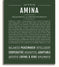 Amina Personalized Name Meaning Art Prints – Name Stories