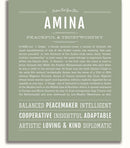 Amina | Name Art Print – Name Stories
