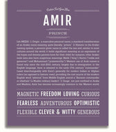 Amir Personalized Name Meaning Art Prints – Name Stories