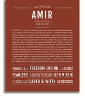 Amir Personalized Name Meaning Art Prints – Name Stories
