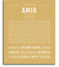 Amir Personalized Name Meaning Art Prints – Name Stories