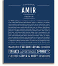 Amir Personalized Name Meaning Art Prints – Name Stories