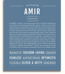 Amir Personalized Name Meaning Art Prints – Name Stories
