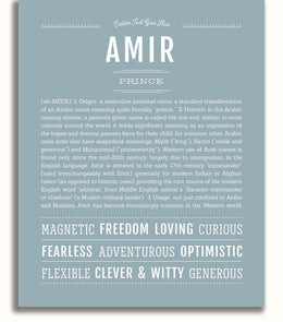Amir | Name Art Print – Name Stories