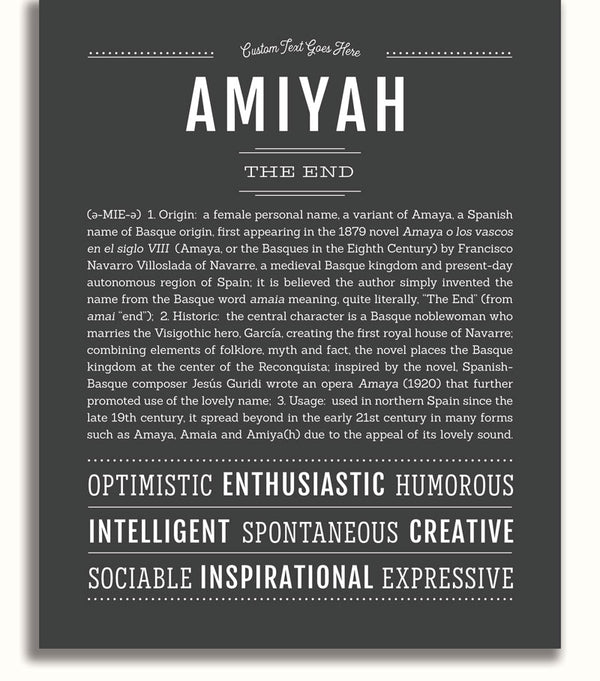 Amiyah | Name Art Print – Name Stories