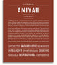 Amiyah | Name Art Print – Name Stories