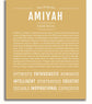 Amiyah Personalized Name Meaning Art Prints – Name Stories