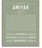 Amiyah Personalized Name Meaning Art Prints – Name Stories