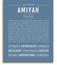 Amiyah Personalized Name Meaning Art Prints – Name Stories