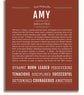 Amy Personalized Name Meaning Art Prints – Name Stories