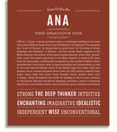 Ana Personalized Name Meaning Art Prints – Name Stories