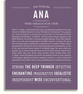 Ana Personalized Name Meaning Art Prints – Name Stories