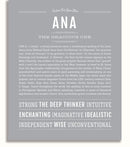Ana Personalized Name Meaning Art Prints – Name Stories