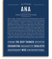 Ana Personalized Name Meaning Art Prints – Name Stories