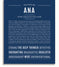 Ana Personalized Name Meaning Art Prints – Name Stories