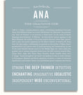 Ana Personalized Name Meaning Art Prints – Name Stories