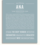 Ana Personalized Name Meaning Art Prints – Name Stories
