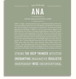 Ana Personalized Name Meaning Art Prints – Name Stories