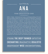 Ana Personalized Name Meaning Art Prints – Name Stories