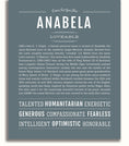 Anabela Personalized Name Meaning Art Prints – Name Stories