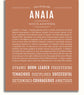 Anaia | Name Art Print – Name Stories