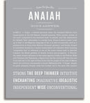 Anaiah | Name Art Print – Name Stories