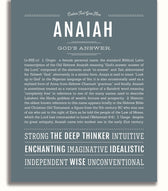 Anaiah | Name Art Print – Name Stories