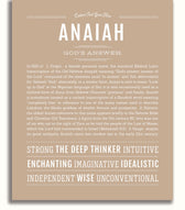 Anaiah | Name Art Print – Name Stories