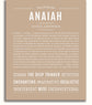 Anaiah | Name Art Print – Name Stories